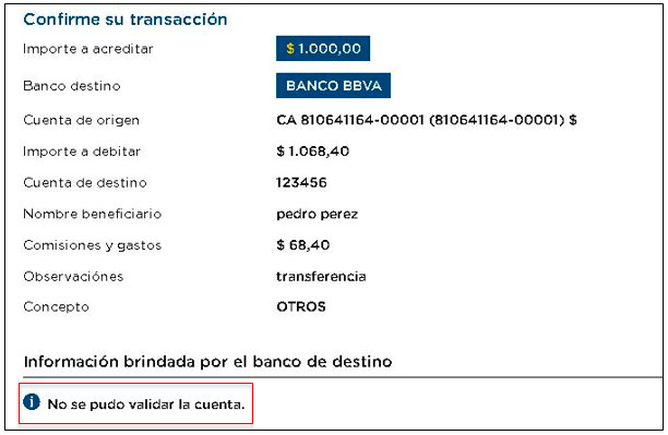Validación de nombre y moneda SPI - BROU